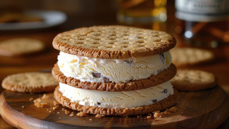 Stack of Cookies on Counter Stock Image - Image of arrangement, brown ...