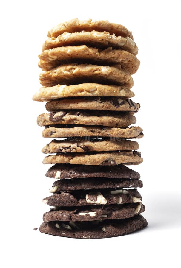 Stack of cookies stock photo. Image of isolated, cocoa - 153792616