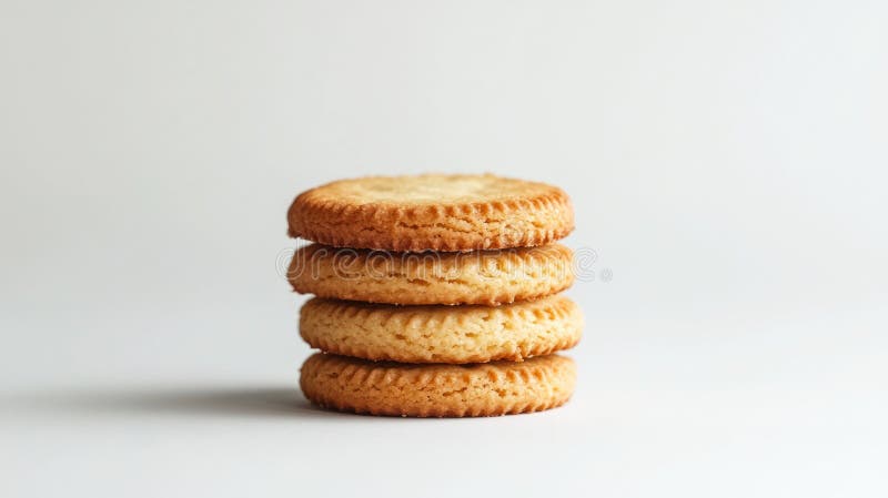 Stack of Cookies on a White Background Stock Image - Image of generated ...