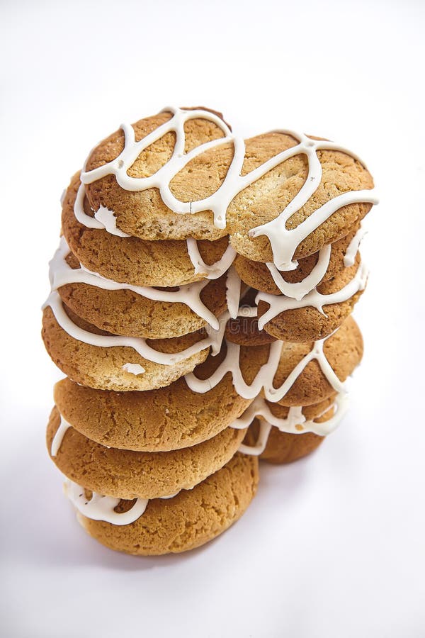 Stack of Cookies on White Background 2 Stock Image - Image of pastry ...