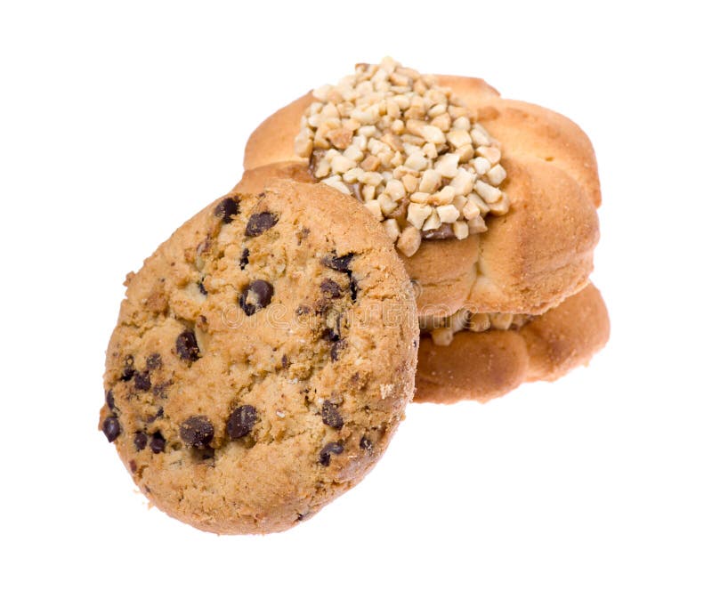 Stack of Cookies on White Background Stock Photo - Image of nutrition ...