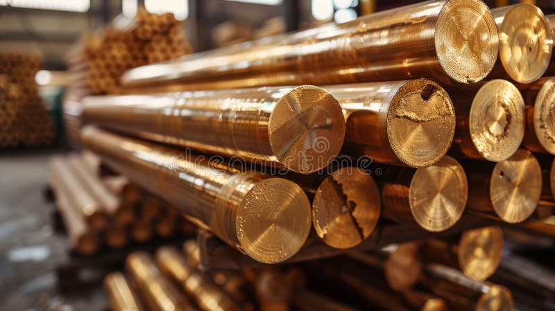 Stack of Copper Bars in Warehouse Stock Photo - Image of metalworking ...