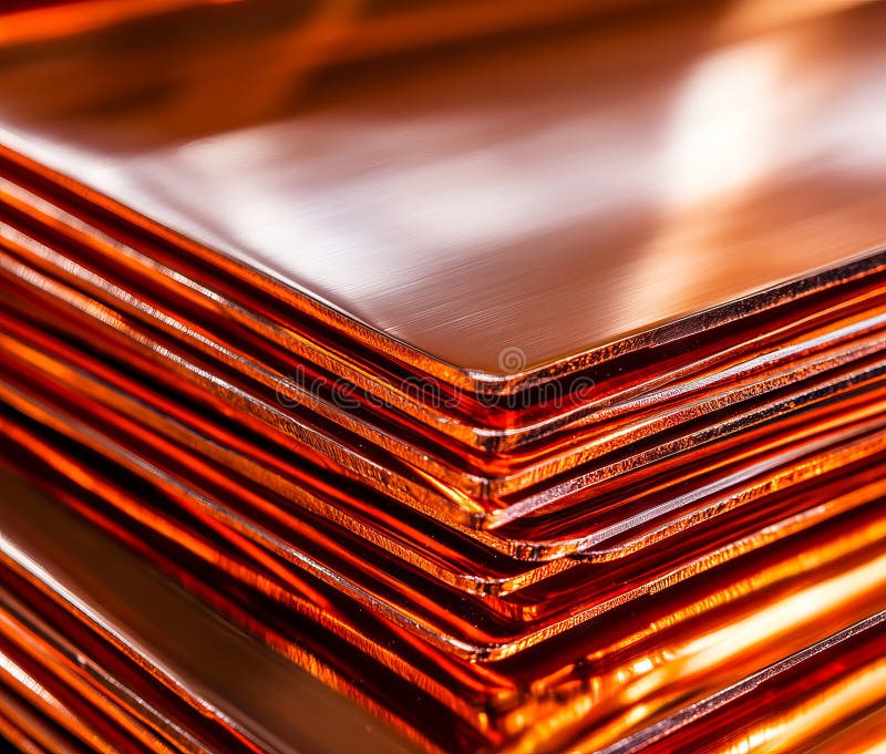 A Stack of Copper Plates Stacked on Top of Each Other Stock Image ...