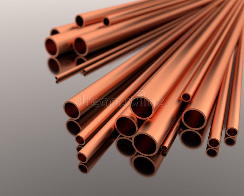 Stack of Copper Tubes - 3d Illustration Stock Illustration ...
