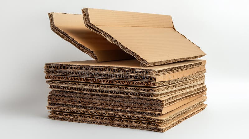 Stack of Corrugated Cardboard Boxes. Stock Illustration - Illustration ...
