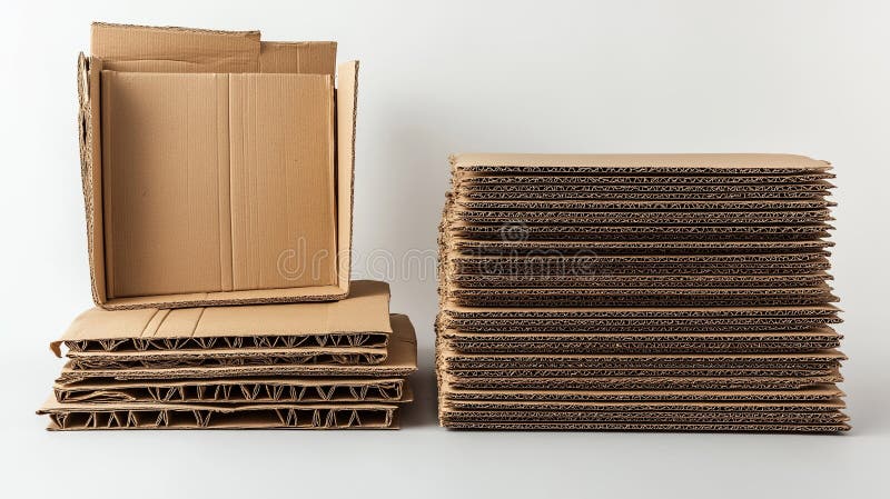 Stack of Corrugated Cardboard Boxes. Stock Illustration - Illustration ...