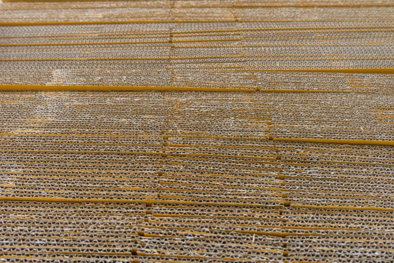 Stack of Corrugated Cardboard Boxes. Egde View of Flattened Boxes Stock ...