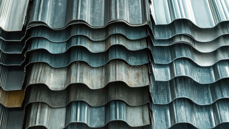 Stack of Corrugated Metal Roofing Sheets Stock Illustration ...