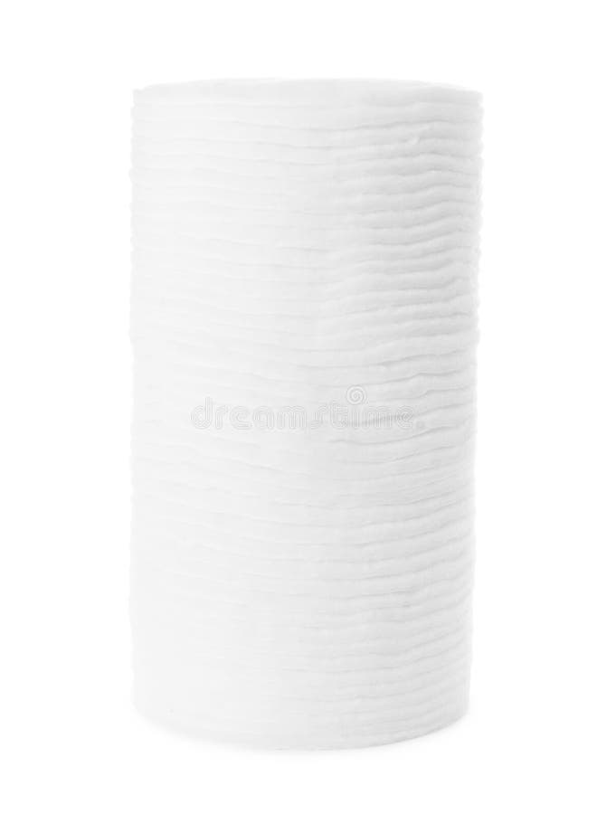 Stack of Cotton Pads on White Background Stock Image - Image of health ...