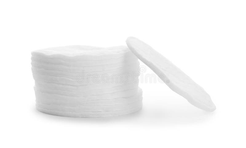 Stack of Cotton Pads Isolated on White Background Stock Image - Image ...
