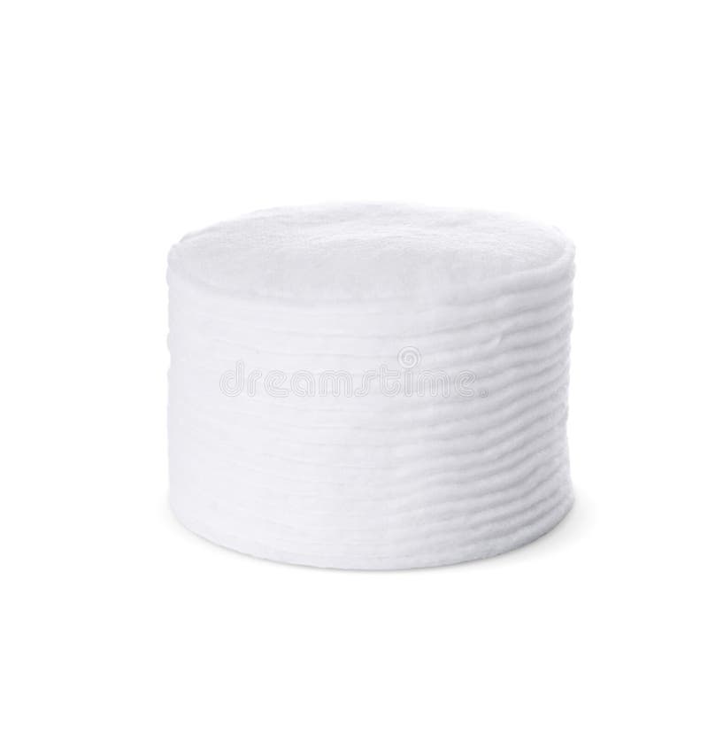 Stack of Cotton Pads on White Background Stock Image - Image of object ...