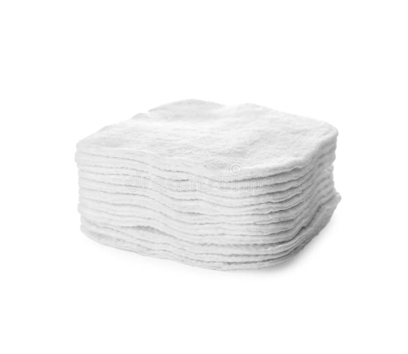 Stack of Cotton Pads on White Background Stock Photo - Image of ...