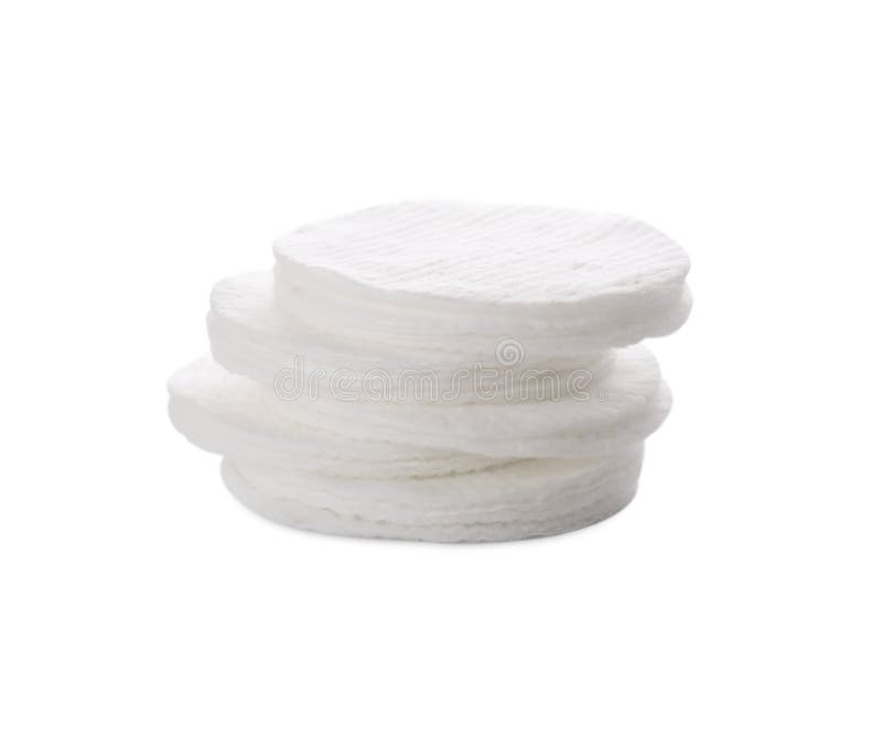 Stack of Cotton Pads on White Background Stock Image - Image of pads ...