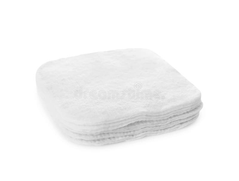 Stack of Cotton Pads on White Background Stock Image - Image of face ...