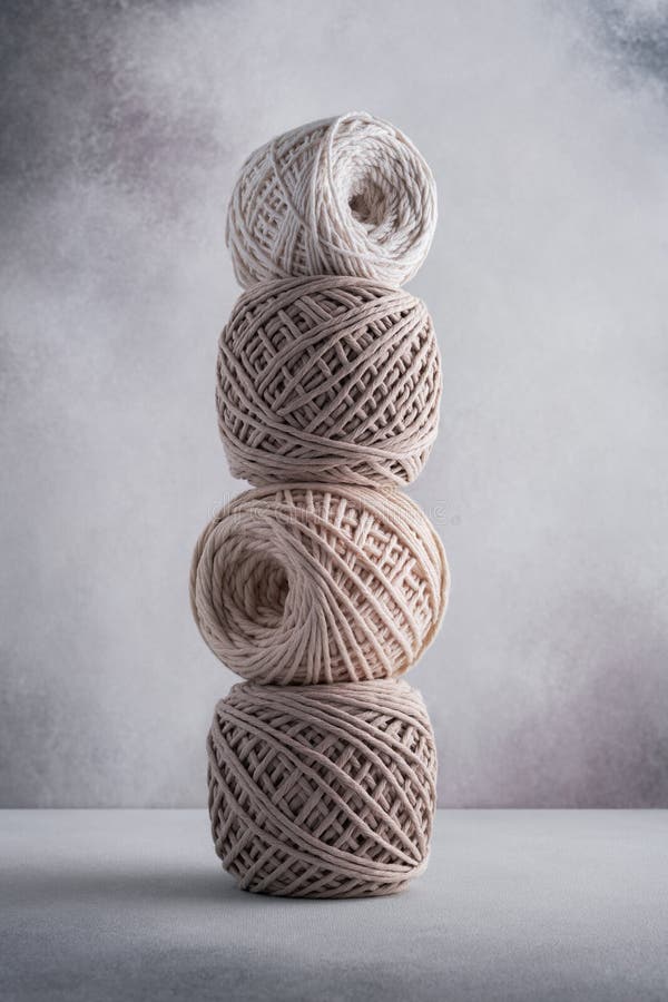Stack of Cotton Threads Pastel Color Skeins for Craft Stock Image ...