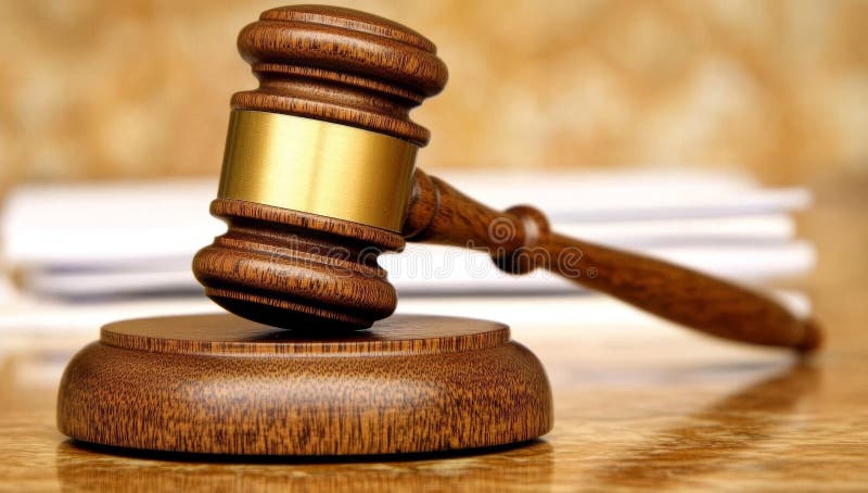 A Stack of Court Documents from the Judiciary, Accompanied by a Gavel ...