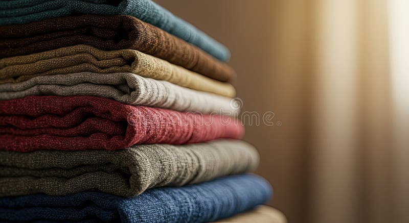 Stack of Cozy Textiles Creates Warm Home Comfort. this Cozy Pile of ...