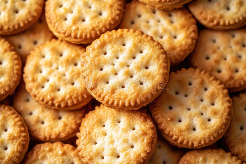A Stack of Crackers with a Hole in the Middle Stock Photo - Image of ...