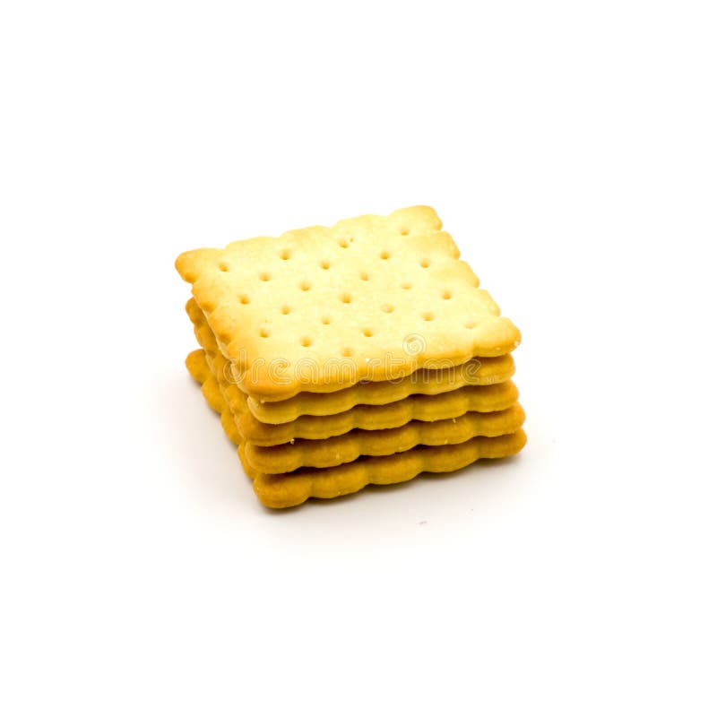 Stack of Crackers Isolated on the White Background Stock Image - Image ...