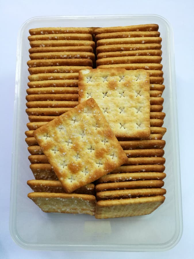 Stack of crackers stock image. Image of isolated, delicious - 144552395