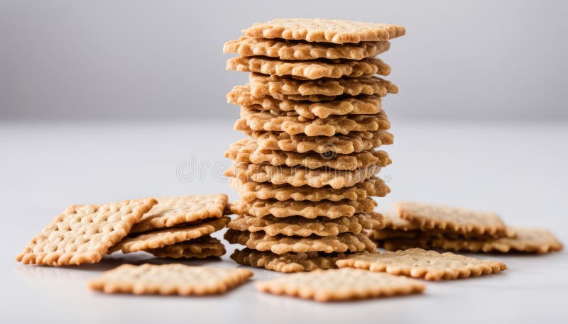 A Stack of Crackers on a White Background Stock Illustration ...