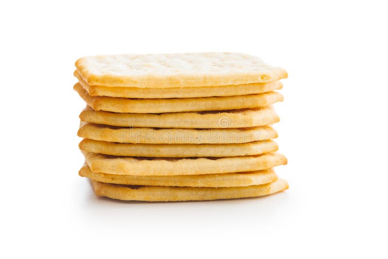Stack of Crackers on White Background Stock Image - Image of organized ...