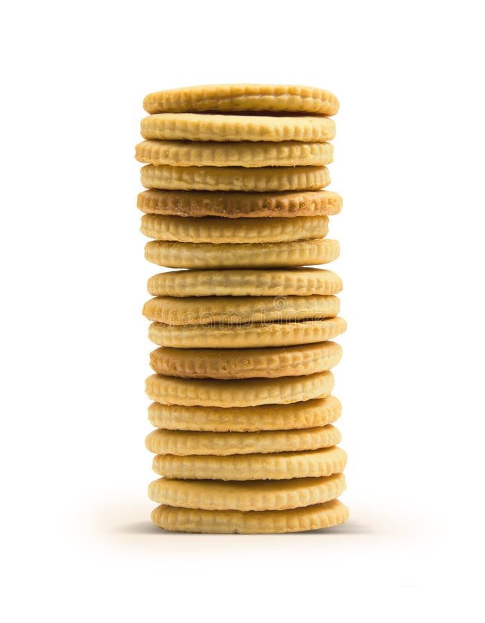 Stack of Crackers on White Background with Work Path Stock Image ...