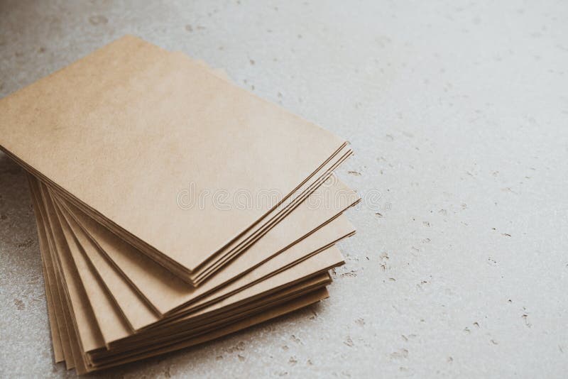 A Stack of Craft Paper Envelopes Stock Photo - Image of writing, post ...