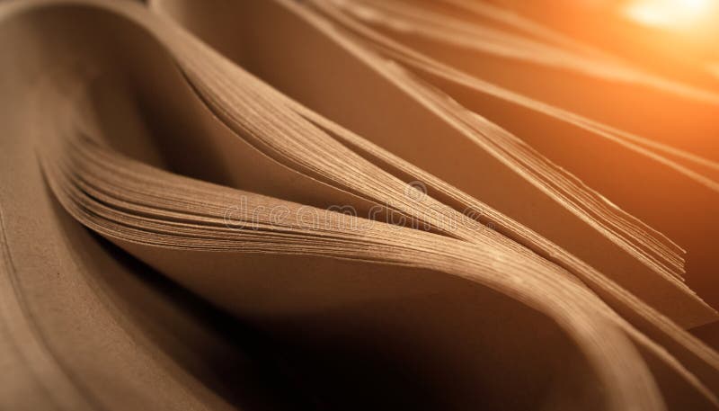 A Stack of Craft Paper Folded in a Warehouse Stock Image - Image of ...