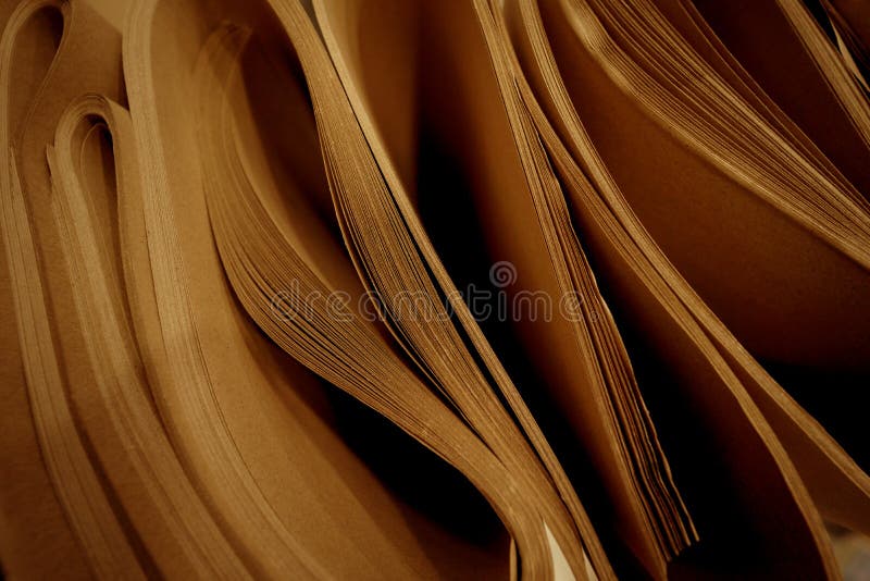 A Stack of Craft Paper Folded in a Warehouse Stock Image - Image of ...