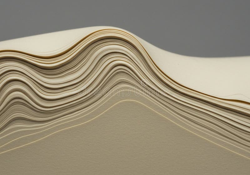 A Stack of Cream-colored Paper Sheets is Shown, with Edges Curling in a ...