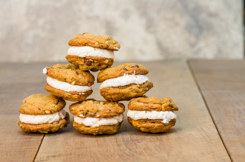 Stack of Cream Filled Cookies Stock Image - Image of dieting ...