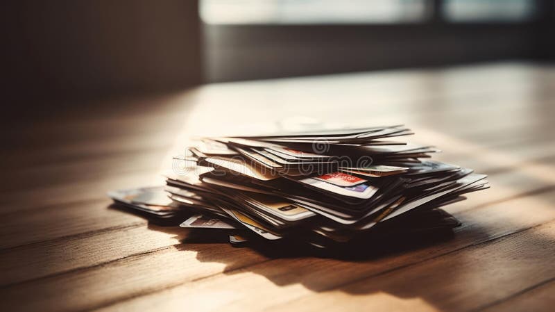 A Stack of Credit Cards on a Table Created with Generative AI Stock ...