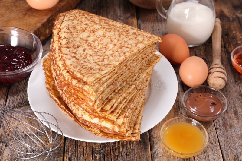 Stack of crepe stock photo. Image of stack, rustic, cuisine - 78842352