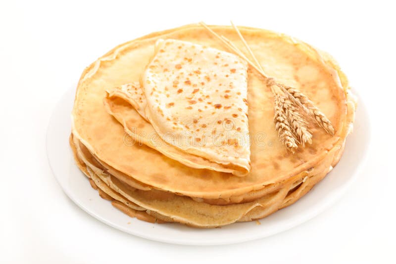 Stack of Crepe Isolated on White Stock Photo - Image of hotcake ...