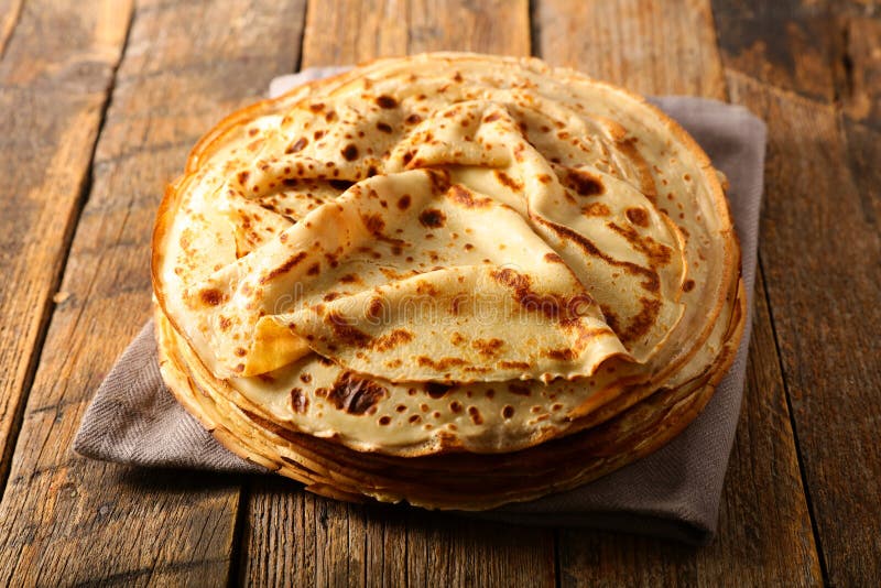 Stack of crepe stock photo. Image of dessert, wood, party - 141746370