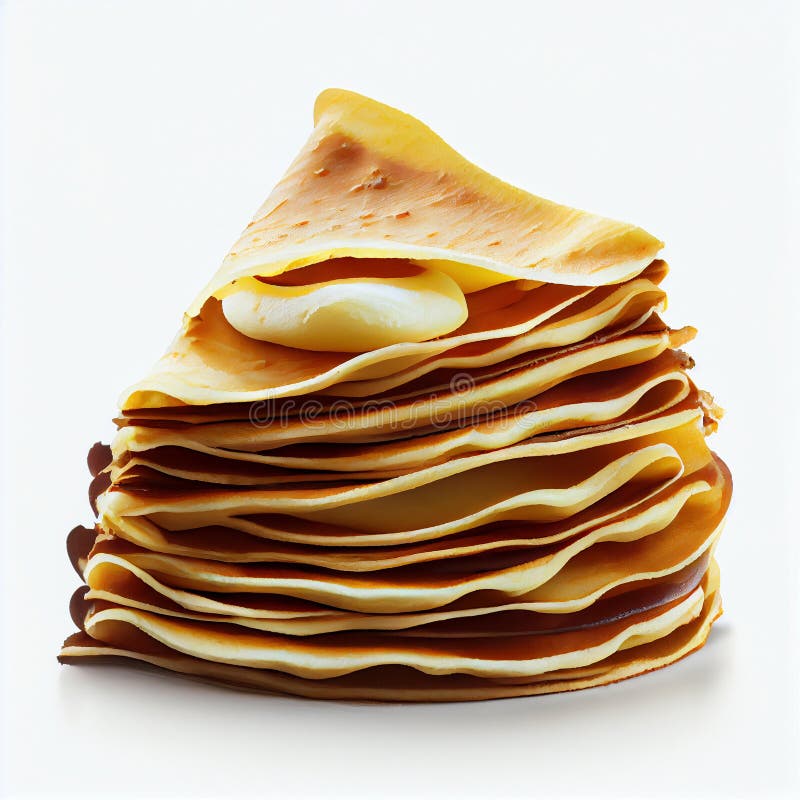 Stack of Crepes Isolated on White Background, Created with Generative ...