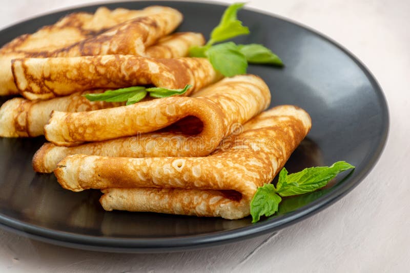 Stack of crepes stock image. Image of homemade, blin - 117431729