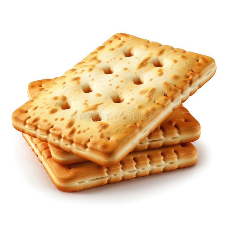 Delicious Crispy Crackers Stacked High, Ready To Eat Stock Illustration ...