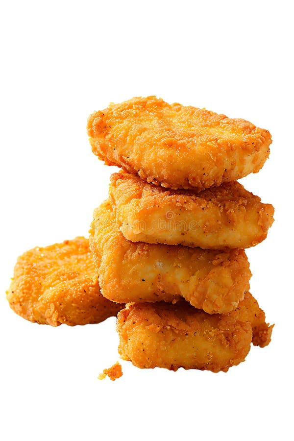 A Stack of Crispy Chicken Nuggets Golden and Delicious Isolated on a ...