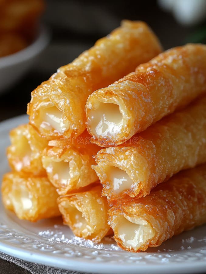 A Stack of Crispy Fried Cheese Sticks on a Plate. Stock Photo - Image ...