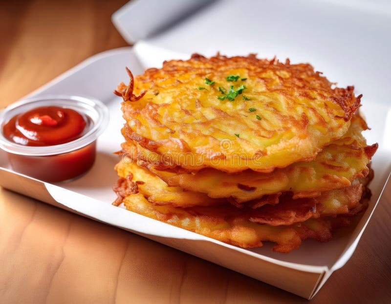 Crispy Hash Brown Plate Side Ketchup Stock Photos - Free & Royalty-Free ...