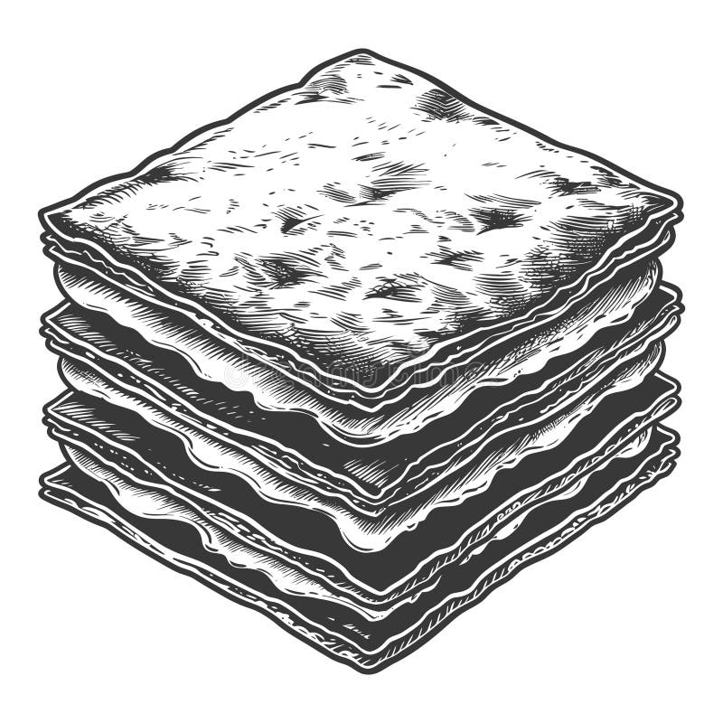 Stack of Crispy Crackers, Delicious Snack Food Illustration Stock ...