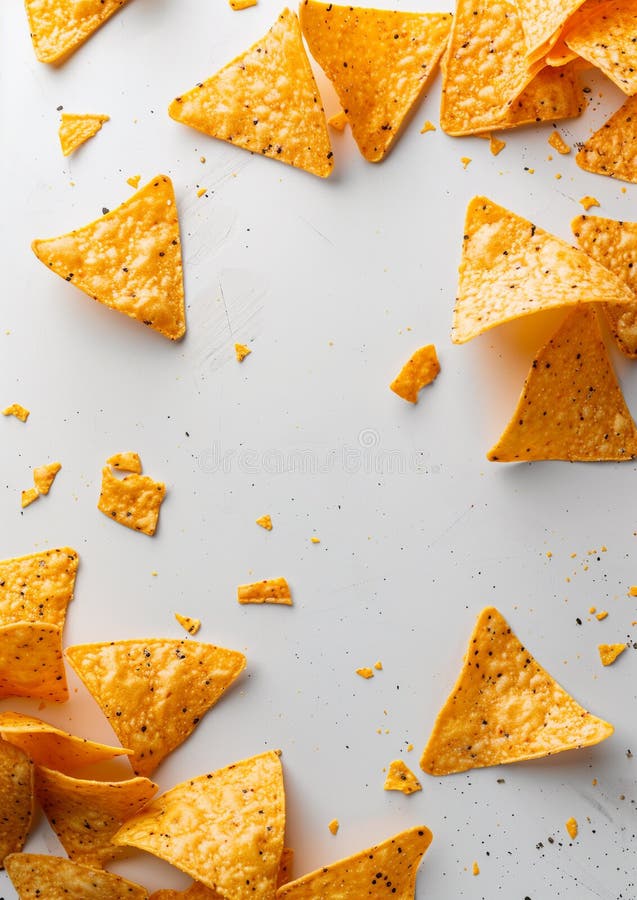 Stack of Crispy Mexican Tortilla Chips on a White Backdrop Stock Photo ...