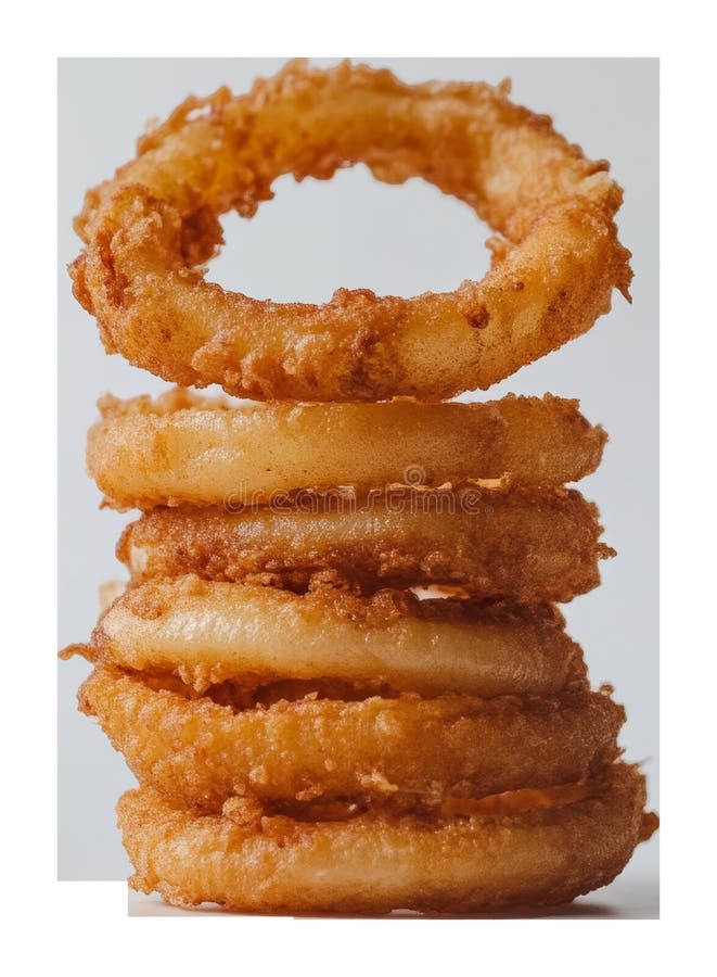Stack of Crispy Onion Rings Isolated on Transparent Background ...