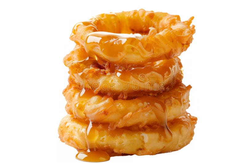 A Stack of Crispy Onion Rings, Stacked High and Drizzled with Honey ...