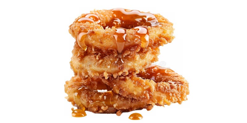 A Stack of Crispy Onion Rings, Stacked High and Drizzled with Honey ...