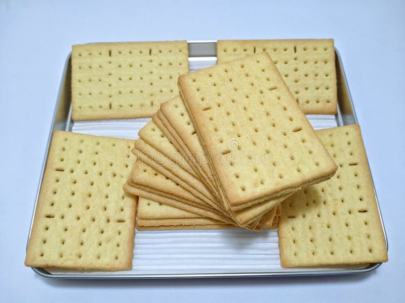 Stack of Crispy Rectangular Crackers. Stock Photo - Image of texture ...