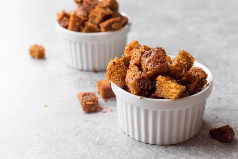 Stack of Crispy Rye Crouton Bread Biscuits Stock Photo - Image of crust ...