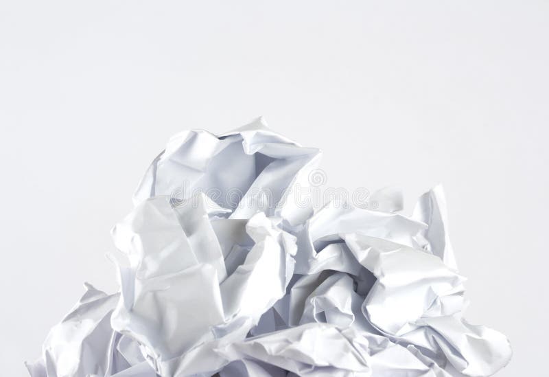 Crumpled White Papers Isolated on White Stock Photo - Image of office ...